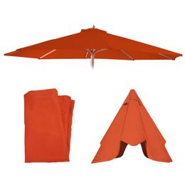 MCW Ersatz-Bezug f&uuml;r Sonnenschirm Lissabon, Sonnenschirmbezug Ersatzbezug, &Oslash; 3,5m Polyester 8 Streben ~ terracotta