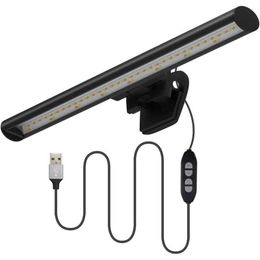 LED-USB-Laptop-Bildschirmlampe, 10 Helligkeiten, 3 dimmbares Licht, verhindert Blendung, verstellbare E-Lese-/Büro-Arbeitslampe mit Fernbedienung,