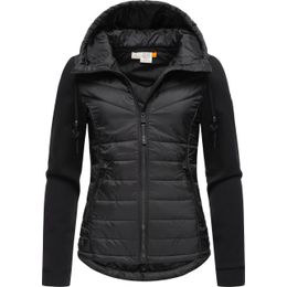 Outdoorjacke Ragwear "Lucinda", Damen, Gr. L (40), grau (ash), Obermaterial: 100% Polyester, Obermaterial Ärmel: 100% Baumwolle, Futter: 100% Polyester, Wattierung: 100% Polyester, sportlich, figurbetont hüftbedeckend, Langarm Ärmel ohne Ärmelschlitz normaler Saum, Jacken, Steppjacke aus modernem Materialmix mit Kapuze