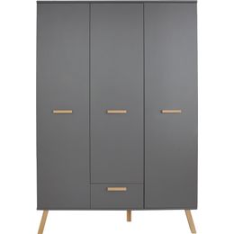 Kleiderschrank TRENDTEAM "Mats", grau, B:130cm H:190cm T:60cm, FSC-zertifizierter Holzwerkstoff, Schränke, 3 türig