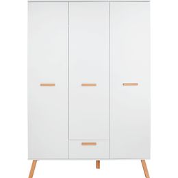 Kleiderschrank TRENDTEAM "Mats", weiß, B:130cm H:190cm T:60cm, FSC-zertifizierter Holzwerkstoff, Schränke, 3 türig