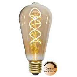 STAR TRADING Dekoration LED Kolbenlampe "Amber Spiral Filament"- E27- ultra warmweiß 2100K - 155lm - H: 140mm