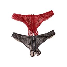 Petite Fleur Gold Crotchless Lingerie female Red, Black size 36/38