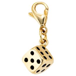 Charm-Einhänger Jobo "Würfel", gold (gelbgold 333), Charms, Damen, Gelbgold 333, 333 Gold