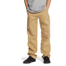 Chinos DC Shoes "Worker Relaxed", Kinder, Gr. 10(140-148cm), beige (incense), [Hauptstoff] 99% Baumwolle, 1% Elastan, Hosen