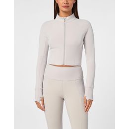 Lauftop Plein Sport "Sport Top Cropped Top", Damen, Gr. XS, 10, grau, Obermaterial: 80% Polyester, 20% Elasthan, Tops