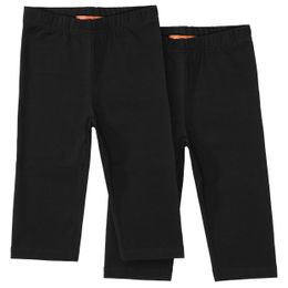 STACCATO M&auml;dchen Caprihose, schwarz, Basic, Gr. 104, unifarben, Oberstoff: 95% Baumwolle, 5% Elasthan., Hosen, Doppelpack