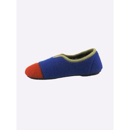 Damen Hausschuh, Gr. 38, blau, Textil, Schuhe