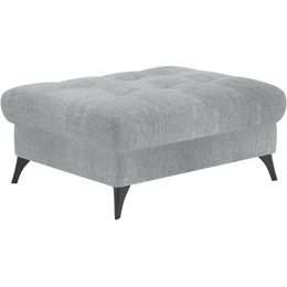 Hockerbank MR. COUCH, B:102cm H:46cm T:82cm, silber, Dolce (100% Polyester), Hocker, "Blackburn II", Passend zu der Garnitur, wahlweise mit Kaltschaum