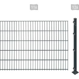 Arvotec Doppelstabmattenzaun "ESSENTIAL 103 zum Aufschrauben", H/L: 103cm x 22m, Pfosten: 12 Stk., grau, Zaunelemente, Zaunhöhe 103 cm, Zaunlänge 2 -