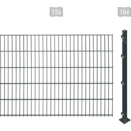Arvotec Doppelstabmattenzaun "ESSENTIAL 103 zum Aufschrauben", H/L: 103cm x 30m, Pfosten: 16 Stk., grau, Zaunelemente, Zaunhöhe 103 cm, Zaunlänge 2 -