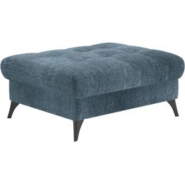 Hockerbank MR. COUCH, B:102cm H:46cm T:82cm, blau, Dolce (100% Polyester), Hocker, "Blackburn II", Passend zu der Garnitur, wahlweise mit Kaltschaum