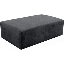 Polsterhocker WERK2, B:120cm H:41cm T:80cm, grau, 100% Polyester, Hocker, "Zeus-XL", Curvy Trend Hocker mit urbaner Optik