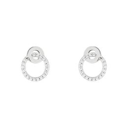 UNIKE JEWELLERY Damen Paar Ohrstecker "CLASSY&CHIC TOGETHER CIRCLES KREISE RUND, UK.BR.1204.0123", Silber 925 (Sterlingsilber), silber, Silber 925