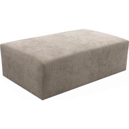 Polsterhocker WERK2, B:120cm H:41cm T:80cm, braun, 100% Polyester, Hocker, "Zeus-XL", Curvy Trend Hocker mit urbaner Optik