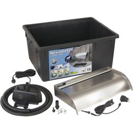 Ubbink Wasserfall "Nevada Set 60 cm / mit LED-Beleuchtung / inkl. Wasserbecken", silber, Garten, Wasserspiele, Komplettset