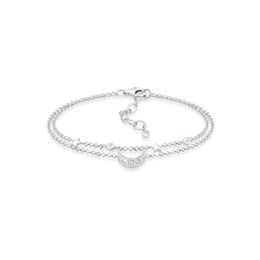 Elli Damen Armband "Halbmond Sterne Galaxy Kristalle 925 Sterling Silber", 16cm,mit Steinen, Silber 925 (Sterlingsilber), silber, Silber 925