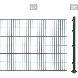 Arvotec Doppelstabmattenzaun "ESSENTIAL 123 zum Aufschrauben", H/L: 123cm x 54m, Pfosten: 28 Stk., grau, Zaunelemente, Zaunhöhe 123 cm, Zaunlänge 2 -