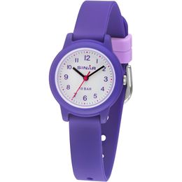 SINAR Kinder Quarzuhr, lila, Armbanduhren, Armbanduhr, Kinderuhr, Mädchenuhr, bis 10bar wasserdicht,Geschenkidee