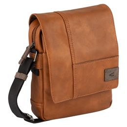Camel Active Damen Umh&auml;ngetasche "Laos", braun, Polyurethan, Polyurethan (PU), Retro, Strukturmuster, clean, gepflegt, kontrastfarbene Details, used,