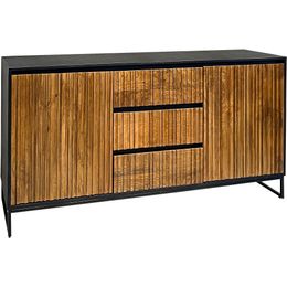 Sideboard GUTMANN FACTORY, B:145cm H:75cm T:40cm, braun, Holz teilmassiv, Wohnzimmer, Sideboards
