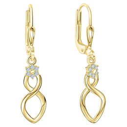 Firetti Damen Paar Ohrhänger "Schmuck Geschenk Gold 375 Ohrschmuck Patentbrisur Glitzer", Gelbgold 375, gold, Gelbgold 375, Ohrringe, mit Zirkonia