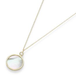 Luigi Merano Damen Goldkette "mit Perlmutt-Einlage und Zirkonia, Gold 375", 45cm, Gelbgold 375, gold, Gelbgold 375, Halsketten