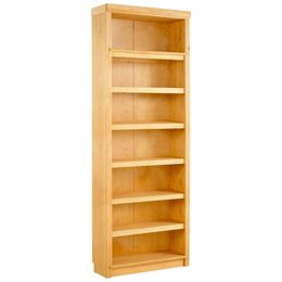 Bücherregal Home Affaire "Soeren", beige (gelaugt, geölt), H:220cm T:29cm, Regale, in 2 Höhen und 2 Tiefen, mit viel Stauraum