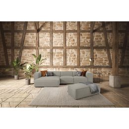 Ecksofa W.Schillig "around-the-block", beige (sand o10), B:341cm H:66cm T:164cm, ROHLEDER Jacquard-Flachgewebe Q2 O10 (60% Polyacryl, 40% Polyester), Sofas, Ecksofa, mit eleganter Biese, mit Federkern, Breite 341 cm