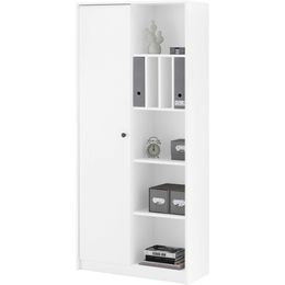 Aktenschrank Home Affaire "Licia", weiß, B:81,5cm H:179cm T:35cm, Spanplatte, Hartfaserplatte, Schränke, viel Stauraum, Breite 81,5 cm