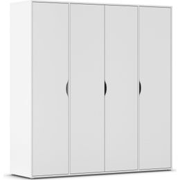 Drehtürenschrank Rauch "Kleiderschrank Schrank Garderobe Wäscheschrank NARAI viel Stauraum", weiß (alpinweiß), B:187cm H:194cm T:53cm, Holzwerkstoff, Schränke, Griffausfräsungen für eine grifflose Optik TOPSELLER MADE IN GERMANY