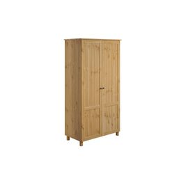 Kleiderschrank Home Affaire "Juventus, Drehtürenschrank, Schrank", beige (natur), B:97cm H:180cm T:51cm, Massivholz, Schränke, mit 2 Türen, 97 cm breit, aus massiver Kiefer, FSC-zertifiziert