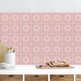 Küchenrückwand Fliesen mit Blumen Rosa
