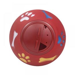 1 Stück Welpenspielzeug, Leckerliball für Hunde, rot, 11 cm, Leckerlispender für Welpen, interaktives Trainingsspielzeug