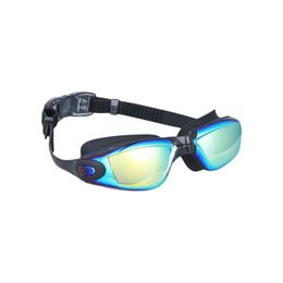 Antibeschlag-Schwimmausrüstung, plattierte Schwimmbrille, Schwimmbrille für Erwachsene (schwarz) - Sollbry