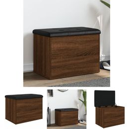 Sitzbank mit Stauraum Braun Eiche 62x42x45 cm Holzwerkstoff - Truhen- & Flurbänke - Braun - The Living Store