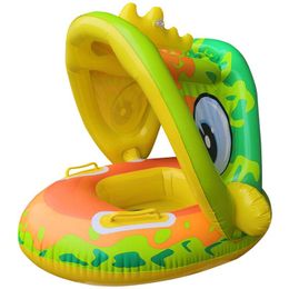 Einhorn-Baby-Poolschwimmer mit Sonnendach – aufblasbarer Baby-Schwimmring, Federschwimmer, Sicherheitssitz, Wasserspielzeug für Kinder