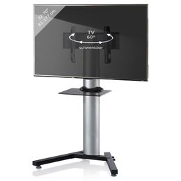 Vcm TV Standfuß mit Zwischenboden Alu Fernseh Ständer Maße ca. H. 125 x B. 90 x T. 72 cm - Stadino Mini