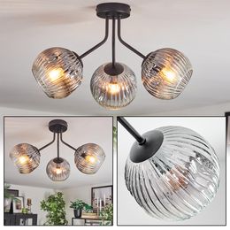 hofstein Ripoll Deckenleuchte Glas 15 cm Klar, Rauchfarben, 3-flammig