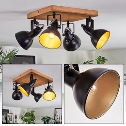 hofstein Hagan Deckenleuchte Chrom, Naturfarben, Schwarz, 4-flammig