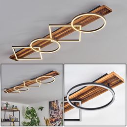 hofstein Pompu Deckenleuchte LED Holz dunkel, Schwarz, 1-flammig