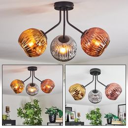 hofstein Ripoll Deckenleuchte Glas 15 cm Gold, Kupferfarben, Rauchfarben, 3-flammig