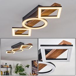 hofstein Tavon Deckenleuchte LED Holz dunkel, Schwarz, 1-flammig
