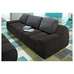 Big-Sofa Inosign "Bono", schwarz (schwarz, grau), B:266cm H:90cm T:102cm, Luxus-Microfaser ALTARA NUBUCK (100% Polyester), Luxus-Microfaser ALTARA NUBUCK (100% Polyester), Samtstruktur (95% Polyester, 5% Polyamid), Sofas