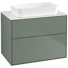 Villeroy & Boch Villeroy und Boch Finion Waschtischunterschrank F63100GM 80x60,3x50,1mm, Glass White Matt, Olive Matt Lacquer