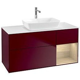 Villeroy & Boch Villeroy und Boch Finion Waschtischunterschrank G831PCHB 120cm, Abdeckplatte white matt, Emotion, Regale Oak Veneer, Peony Matt