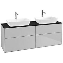 Villeroy & Boch Villeroy und Boch Finion Waschtischunterschrank F84200GJ 160x60,3cm, Abdeckplatte black matt, Light grey matt