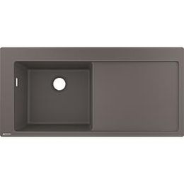 Hansgrohe Einbauspüle 43330290 1050 x 510 mm, 1 Hauptbecken links, Abtropffläche, steingrau