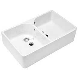 Villeroy & Boch Villeroy & Boch Doppelspülbecken O.novo 633200R1 89,5x22x55cm,mit Überlauf, weiss alpin ceramicplus