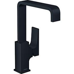 Hansgrohe Metropol Waschtisch-Einhebelmischer 32511670 Ausladung 165 mm, mit Push-Open Ablaufgarnitur, mattschwarz